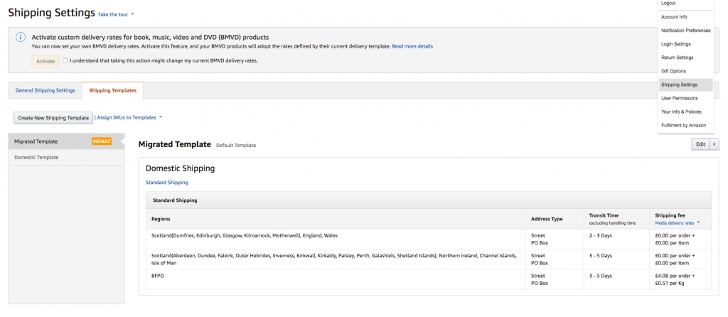 Amazon Shipping Templates - ChannelUnity Knowledgebase