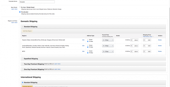 Amazon Shipping Templates - ChannelUnity Knowledgebase